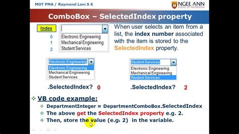 Pma Combobox Index Selectedindex Etc Youtube