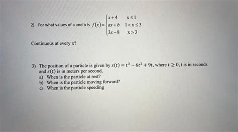 Solved For What Values Of A And B Is Chegg Com