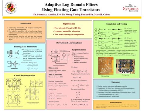 adaptive log domain filters using floating gate transistors introduction