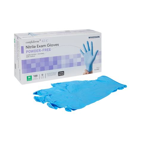 Mckesson Confiderm 45c Nitrile Exam Gloves Blue Medical Gloves Size