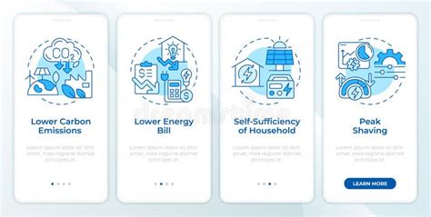 Energy Control Benefits Blue Onboarding Mobile App Screen Stock Illustration Illustration Of