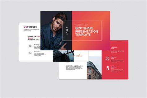 shape powerpoint presentation template incl powerpoint and template