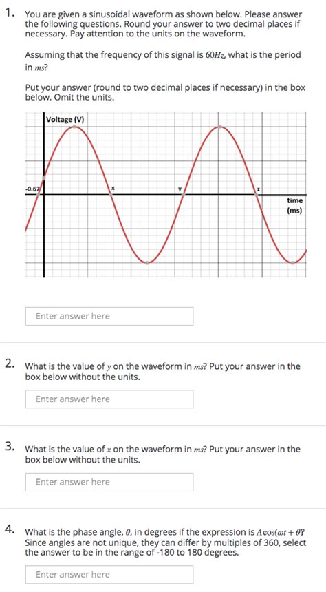 Solved You Are Given A Sinusoidal Waveform As Shown Below Chegg