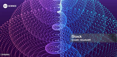 Spiral Array With Dynamic Particles Abstract Grid Design 3d Vector