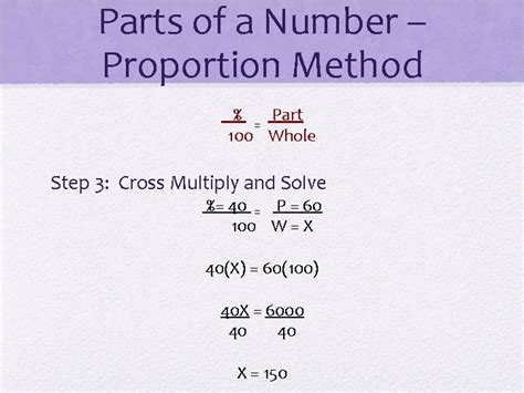 Parts Of A Number Proportion Method Part 100