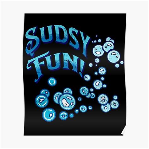 Sudsy Fun Blue Bubblefest Design Poster For Sale By 486designco Redbubble