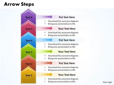Ppt Colorful PowerPoint Graphics Arrows Pointer Upwards Templates