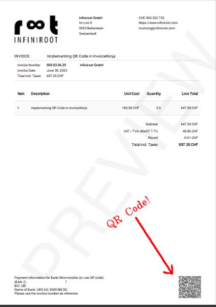 Implementing Swiss Payments Code SPC And QR Code Invoicing With Invoice Ninja