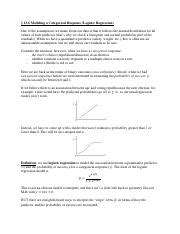 Logistic Regression Modeling A Categorical Response Logistic Regression One Of The
