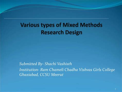 Mixed Methods Research Design And Procedures By John W Creswell