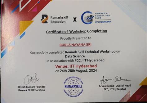 Datascience Machinelearning Iithyderabad Remarkskill Ai Python Nayana Sri Burla
