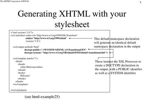 Ppt Using Xsl To Generate Xhtml Documents Powerpoint Presentation Free Download Id3222342