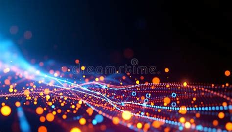 Digital Data Stream Abstract Technology Flow Data Processing And Network Generative Ai Stock