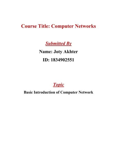 computer network introduction pdf