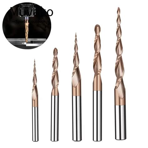 Muvako Muvako Bóng Côn Mũi End Mill Mũi Bi Côn Cacbua Rắn Mũi Khắc Cnc