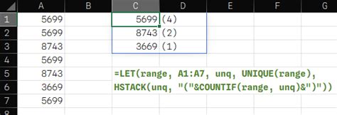Count Each Unique Value In A Row And Return The Results Rexcel