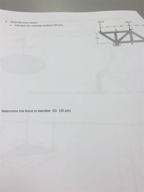 Solved Calculate The External Reactions Determine The Force