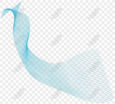 동적 파란색 곡선 그라디언트 기하학적 요소 Png 일러스트 무료 다운로드 Lovepik