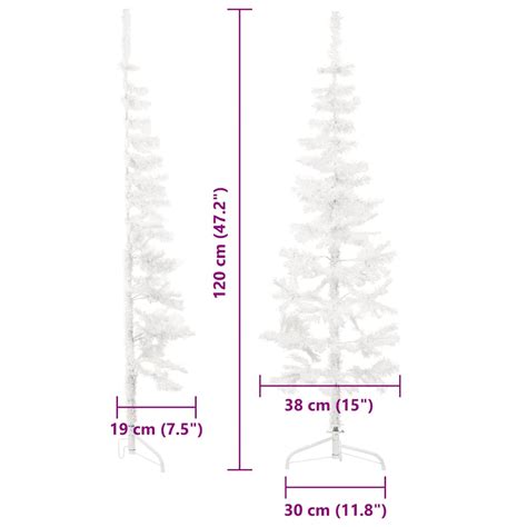 Demi Sapin De Noël Artificiel Mince Avec Support Blanc 120 Cm Sapin De Noël