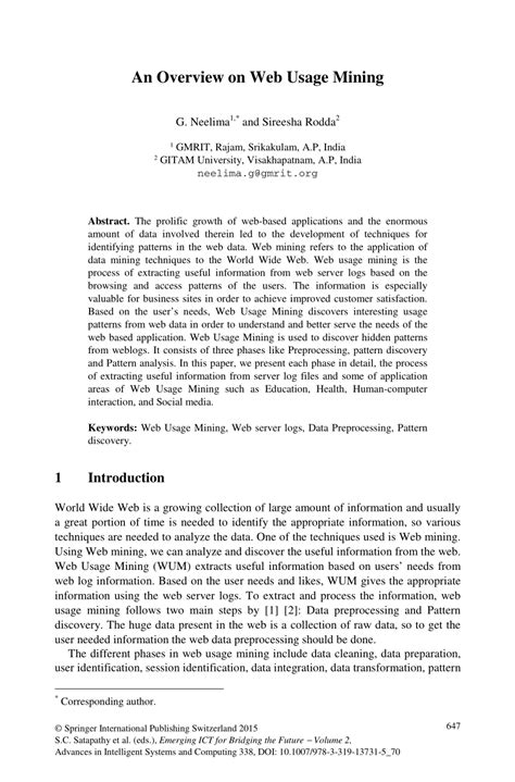 Pdf An Overview On Web Usage Mining