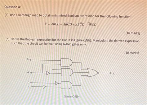 solved question 4 a use a karnaugh map to obtain