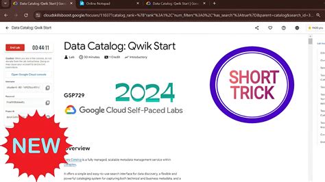 Data Catalog Qwik Start 2024 Qwiklabsarcade2024 Gsp729