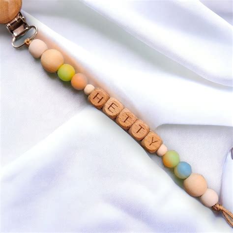Personalised Name Dummy Pacifier Clip Multicolour • Made By Mums