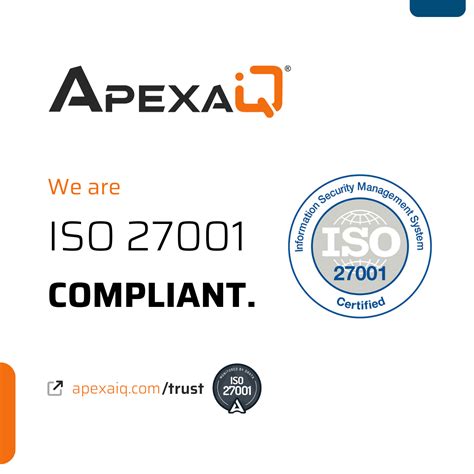 Apexa Iq Achieves Iso 27001 As Part Of Their Commitment To Customers Security Apexa Iq