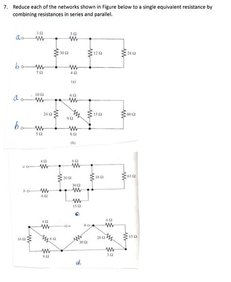 Solved 7 Reduce Each Of The Networks Shown In Figure Below