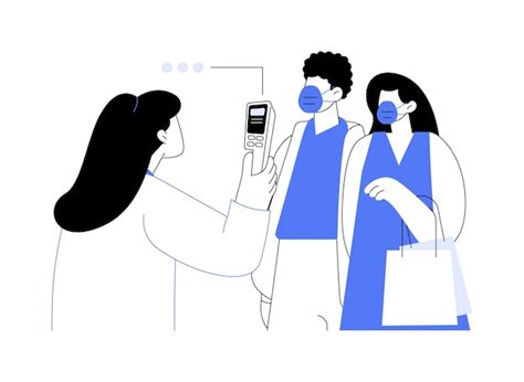 Premium Vector Temperature Sensor Abstract Concept Vector Illustration Woman Measures The Body