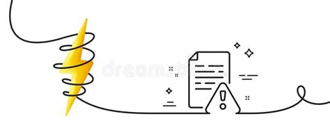Instruction Manual Line Icon Warning File Sign Continuous Line With Curl Vector Stock Vector