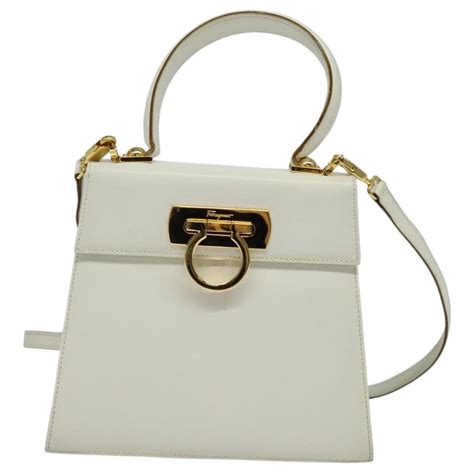 Salvatore Ferragamo Gancini Convertible Top Handle Bag Leather Mini