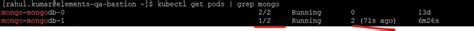issue with mongodb pods not starting after upgrade attempt ops and