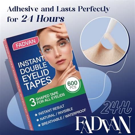 Fadvan 600pcs Eyelid Strips Drop Eyelid Lifting Tape Double Eyelid