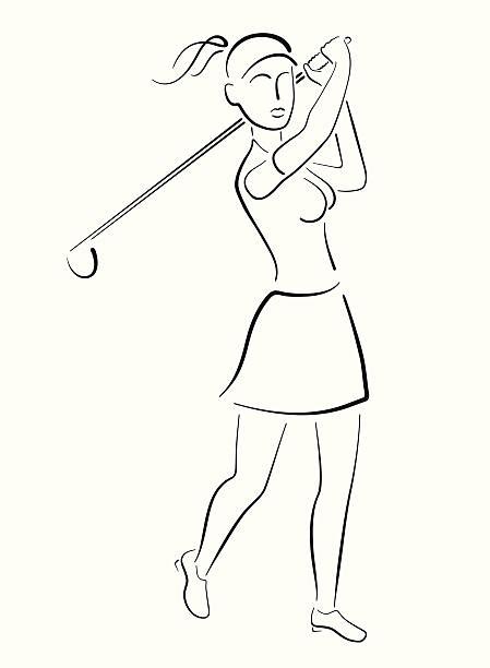 Female Golfer Silhouette Illustrations Royalty Free Vector Graphics