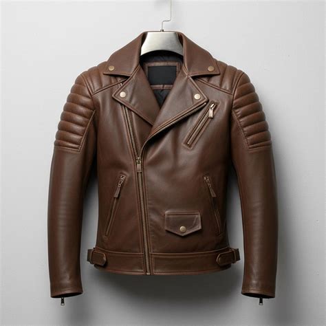 Mens Motorcycle Coat Double Rider Zipper Multi Pockets Stand Collar