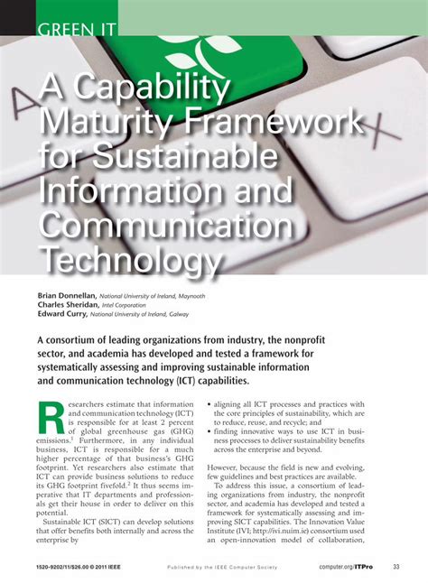 Pdf A Capability Maturity Framework For Sustainable · Charles Sheridan Intel•corporation
