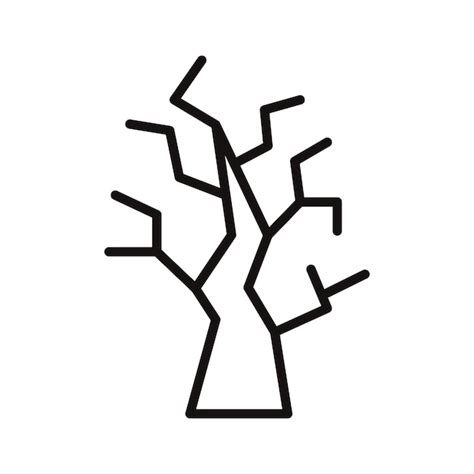 Premium Vector Linear Tree Icon The Halloween Holiday