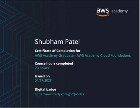 Shubham Patel On Linkedin Awsacademygraduate Cloud Aws Cloudcomputing Career Experience