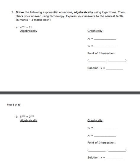 5 Solve The Following Exponential Equations StudyX