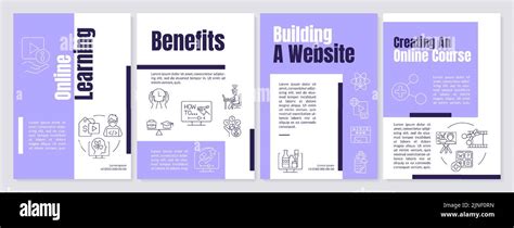 Online Learning Purple Brochure Template Stock Vector Image And Art Alamy