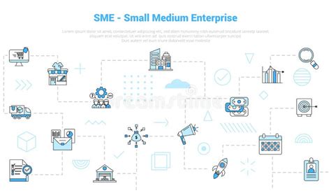 Sme Small Medium Enterprise Concept With Icon Set Template Banner With Modern Blue Color Style