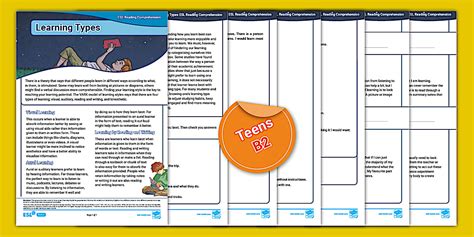 Esl Learning Types Reading Comprehension For Teens Twinkl