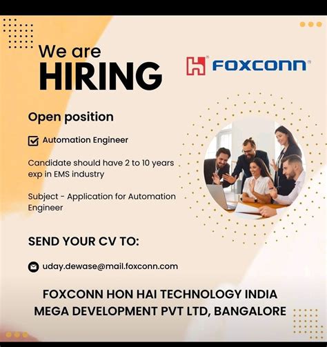 Vigneshwaran M On Linkedin Hiring Alert Company Foxconn Type Ems Iphone