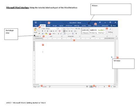 Word Interface Notes Information Microsoft Word Interface Using The Tutorial Label Each
