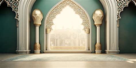 3d Rendering Of A Beautiful Interior With Arabic Architecture Stock Illustration Illustration