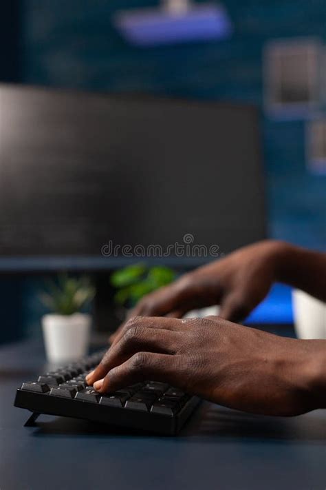 Closeup Of Developer Man Hand Writing Program Codes On Computer Stock Photo Image Of Codes