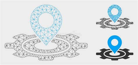 Industrial Map Marker Vector Mesh 2d Model And Triangle Mosaic Icon Stock Vector Illustration