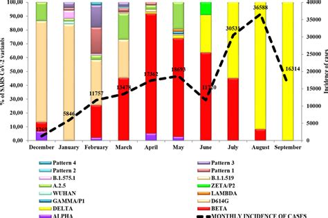 Percentage Of Sars Cov 2 Genetic Variants Related To The Incidence Of Download Scientific