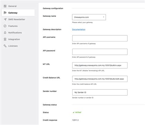 Onewaysms Gateway Configuration Wp Sms Wordpress Sms Plugin